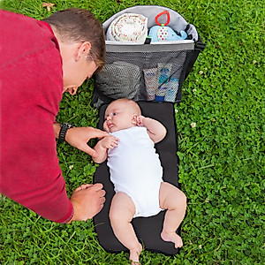 Skip Hop Baby All-in-One Swift Changing Station Messenger Diaper Bag, Heather Grey