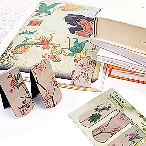 12PCS Magnetic Bookmarks - Magnet Page Markers Page Clips Assorted Book Markers Set with Exquisite Pattern, Bookmarks for Women, Students, and Book Lovers(Floral Style)