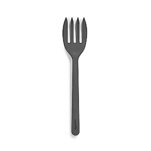 GreenPan Silicone Ultimate Fork, Mixing Stirring Serving, Cooking Kitchen Utensil, Flexible Rubber Nonstick Cookware, Rigid Steel Core, Heat-Resistant, Anti-Slip Handle, BPA-Free Dishwasher Safe, Gray