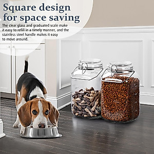 1.5 Gallon Glass Jar with Airtight Lid, Square Wide Mouth Mason Jars with Stainless Steel Handle, Large Glass Storage Containers for Canning, Flour, Sugar, Fermentation, Rice, Pickled Eggs