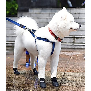 7 Colors Available, Dog Rain Boots for Small Medium Large Dogs, Size S to 2XL, Waterproof Dog Shoes Black Small
