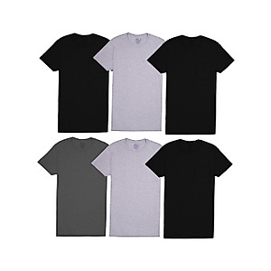 Fruit of the Loom mens Pocket T-shirt Multipack Underwear, 6 Pack - Assorted Colors, XX-Large US