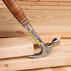 ESTWING Hammer - 16 oz Curved Claw with Smooth Face & Genuine Leather Grip - E16C