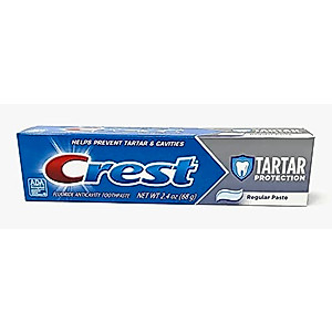 Crest Tartar Protection & Anticavity Toothpaste with Fluoride, Regular Paste, 2.4oz (Pack of 3)