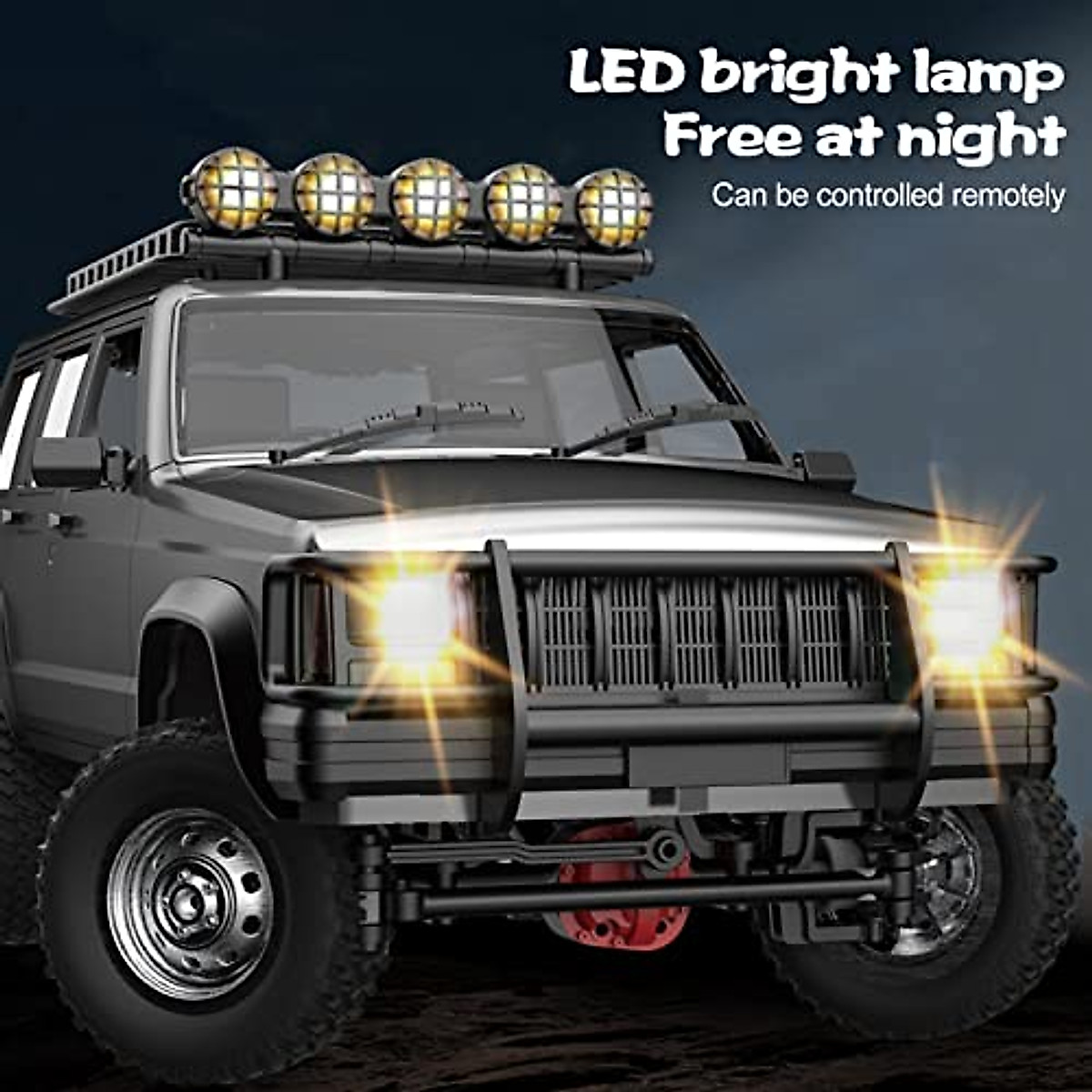 Goolsky RC Rock Crawler, 1:12 Scale Remote Control Car, 4WD Off Road RC Truck, 2.4Ghz All Terrains Climbing Vehicle, RC Car with LED Lights for Kids and Adults, Include 2 Batteries (Blue)