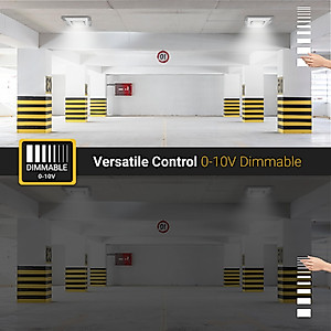 NUWATT LED Canopy Lights Outdoor 150W Waterproof LED Gas Station Light, 2CCT Selectable 4000K/5000K, 21250LM, Dimmable, 120-277V, IP67 Rated, LED Parking Garage Lights or Lights for Carport, 2 Pack