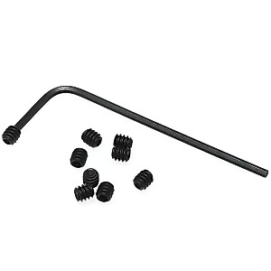 PSCCO 50PCS Stainless Steel 4-40 x 1/8" Cup Point Socket Set Screws with 1.27mm Hex Key Wrench