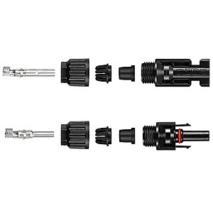 KEYGMA 6 Pairs Male/Female Solar Panel Cable Connectors, 2 Pieces Spanners for PV Solar Connector, Solar Panel Connector Kit, IP67 Waterproof, 50A 1000V DC (6 Pairs)