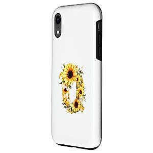 iPhone XR Letter Q Initial Monogram Sunflower Minimalist Women Yellow Case