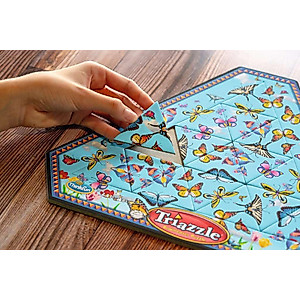 Think Fun Triazzle Picture-Matching Brainteaser - Engaging Brain Puzzle for Kids & Adults | Award-Winning Game | Enhances Memory & Problem-Solving Skills | Butterflies Edition