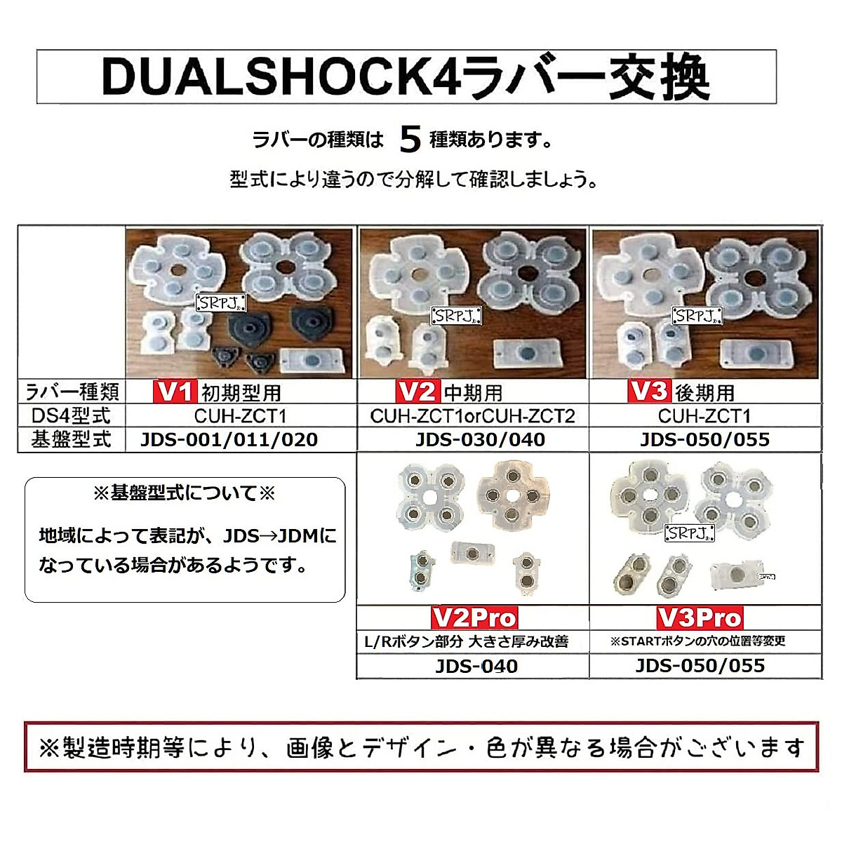SRPJ (PS4) P4 Controller Replacement Rubber Pad V2Pro JDS-040 (Base) SRPJ2066