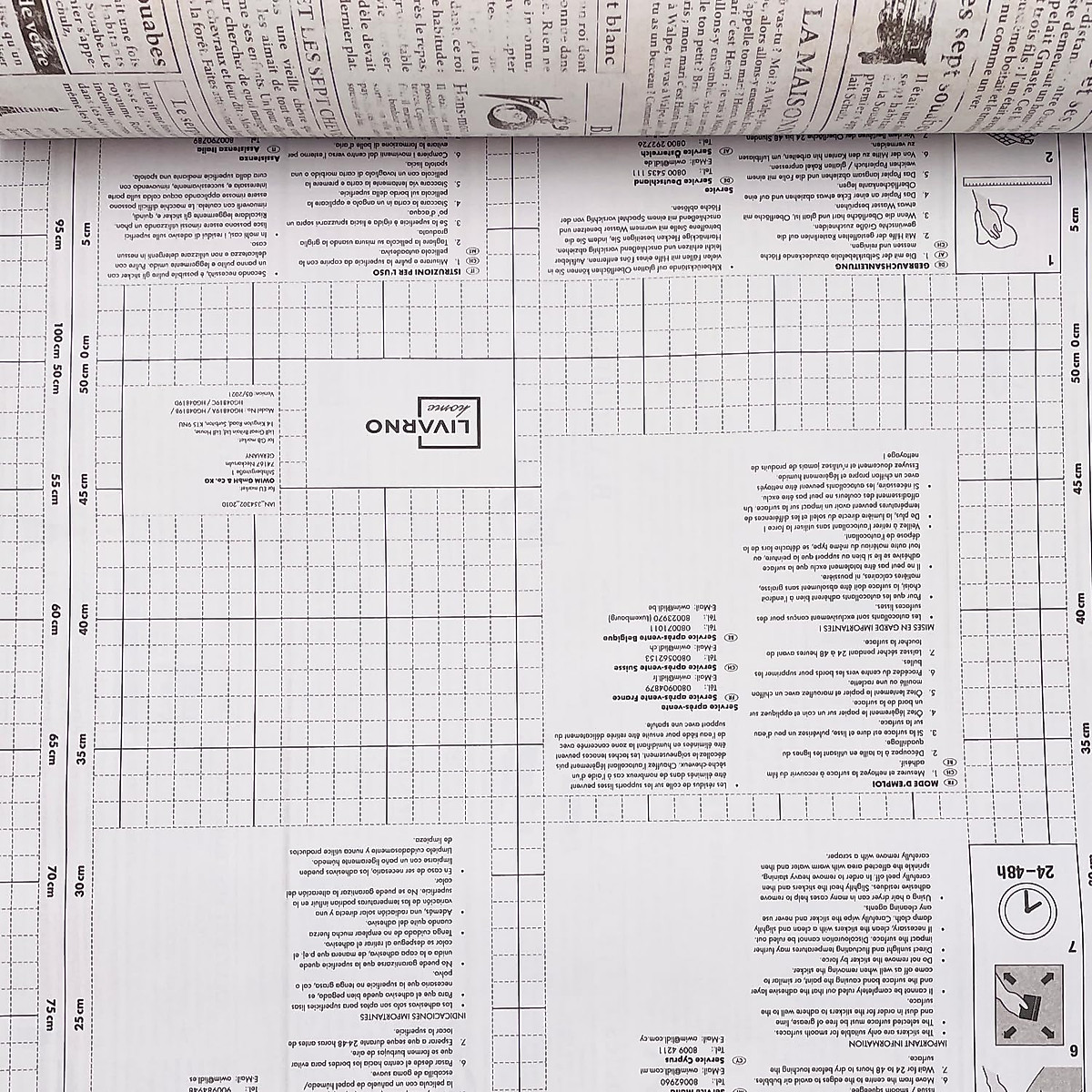 Yifely Old Fashion Newspaper Furniture Paper Adhesive Shelf Liner Locker Sticker 17.7 Inch by 9.8 Feet