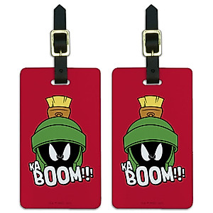 Looney Tunes Marvin The Martian Kaboom Luggage ID Tags Carry-On Cards - Set of 2