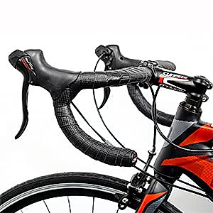 CNC Bike Handlebar Tape, Road Bicycle Bar Tapes, 2 Pcs Cycling Handle Wraps for Mountain Bike, Black/Blue/Green/Red/White/Yellow/Pink (Carbon Pattern)