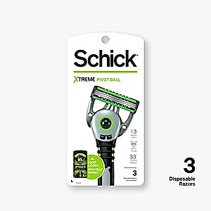 Schick Xtreme Pivot Ball Razor — Disposable Razors Men, Pivot Razor, Schick Pivot Ball, 3 Count