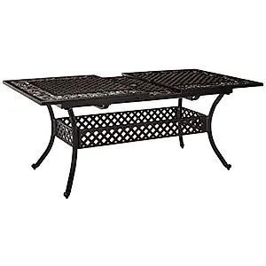Christopher Knight Home Outdoor Expandable Patio Dining Table, 64"-81", Cast Aluminum, Shiny Copper