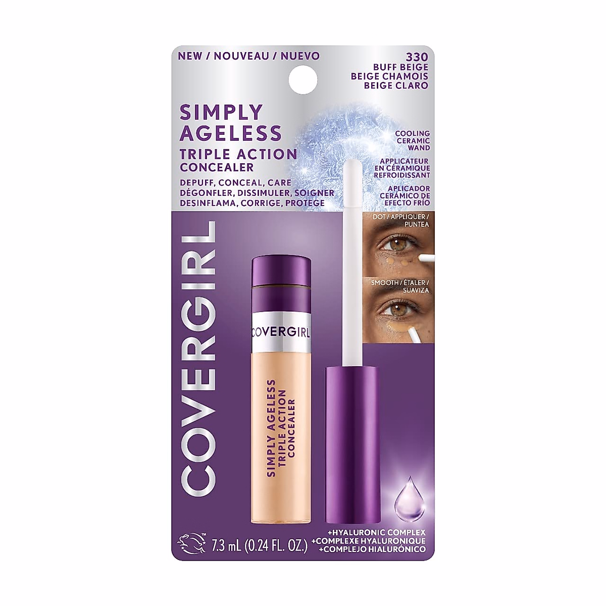 COVERGIRL Simply Ageless Triple Action Concealer, Buff Beige, Pack of 1