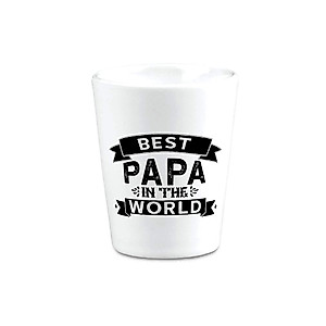 Ceramic Shot Glasses Best Papa in The World Father S Day Love Dad Bar Supplies Accessories 2 Oz