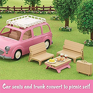 Calico Critters Family Picnic Van for Dolls - Toy Vehicle Seats up to 10 Collectible Figures!