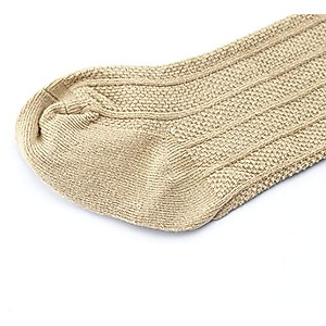 Bestjybt Baby Girls Boys Knee High Socks Cotton Newborn Infants Toddlers Cable Knit Tube Ruffled Stockings, 5 Pairs (Multicolor, 1-6 Months)