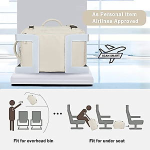 Hanples Extra Large Travel Backpack for Women as Person Item Flight Approved, 40L Carry On Backpack, 17 Inch Laptop Backpack, Waterproof Backpack, Hiking Backpack, School Bag(Beige)