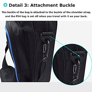 Travel Carrying Case, Waterproof Shockproof Storage Bag Organizer, With Adjustable Shoulder Strap, For PS4 Carrying Case, for Playstation 4 & Accessories