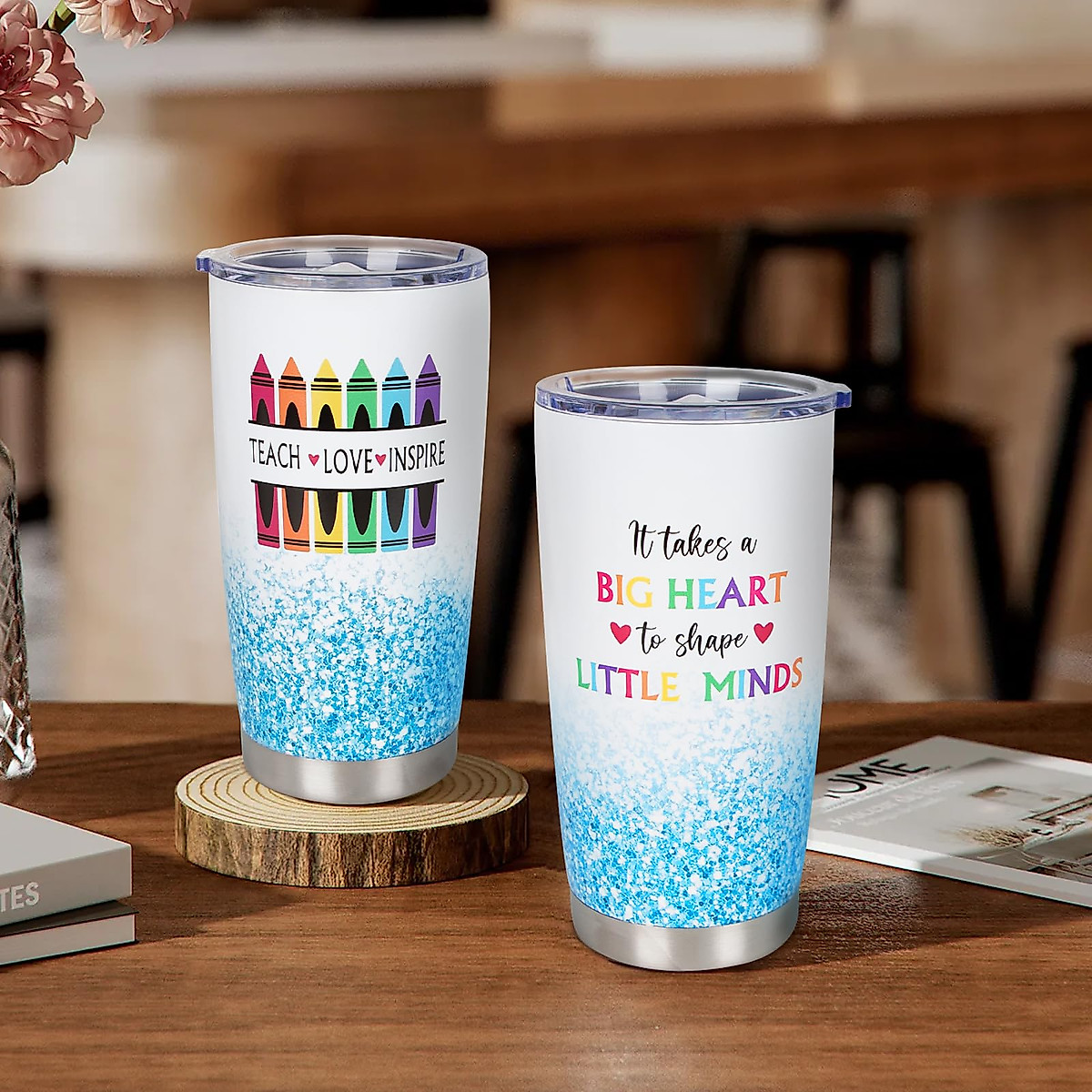 Teacher Appreciation Gifts with 20 OZ Wine Tumbler,Unique Teacher Birthday Gift Set,Thank You Teacher Gifts for Women Men,Christmas Teacher Gifts for Women