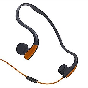 New Bone Conduction Headphones with Microphone Stereo Open-Ear Sport Headphone with Noise Reduction Microphone (Orange)