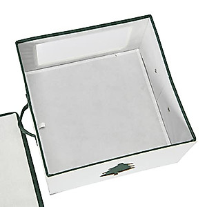 Household Essentials Holiday Storage Box, Large, Green Tree, Natural & Green