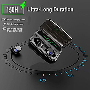 Donerton Wireless Headphones, Bluetoth Earbud with 150H Playtime, Wireless Earphones 5.0 IP7 Waterproof in Ear Headset for Sport, Charging Case, Deep Bass Earbud, Built-in HD Dual Mics for Call