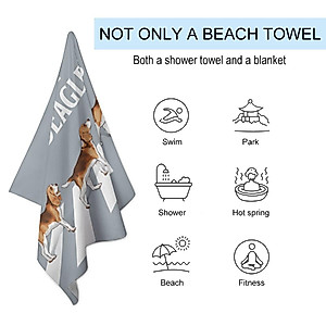 TsingZa Oversized Bath Towels for Bathroom 1 Piece, Large Bath Sheet Soft Absorbent Beagle Dogs Walk on Street, Quick Dry Beach Towels Shower Towels Pool Swimming 51”x30”