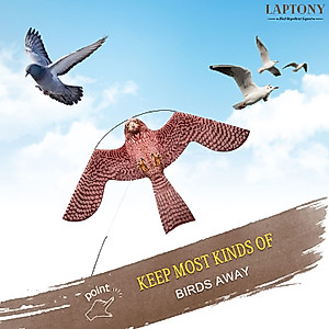 Flerigh Bird Hawk Flying Kite with Pole Crops Farm Protector Bird Scarer Flying Kite with 4m Pole-Style A