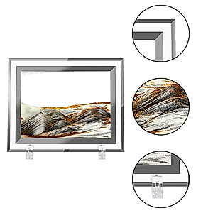 Laenshi Moving Sand Art Picture Deep Sea Dynamic 3D Sandscapes Pictures in Motion Office Desktop Art Decor Toys