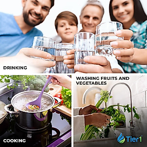 Tier1 1 Micron 10 Inch x 4.5 Inch | 4-Pack Spun Wound Polypropylene Whole House Sediment Water Filter Replacement Cartridge | Compatible with Pentek DGD-2501, 155359-43, SDC-45-1001 Home Water Filter