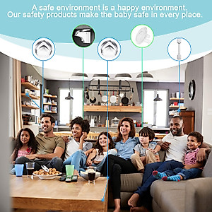 PandaEar Baby Child Safety Proofing Kit 62 Pcs Set, 6 Adjustable Adhesive Cabinet Straps, 12 Clear Corner Protectors Guards, 32 Outlet Plug Covers, 10 Magnetic Cabinet Locks with 2 Keys, No Drill Req