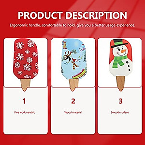 Christmas Spatula Set, 4 Pieces Kitchen Christmas Silicone Spatula Set with Wooden Handle for Baking Cooking and Christmas Gifts ( Assorted Color )