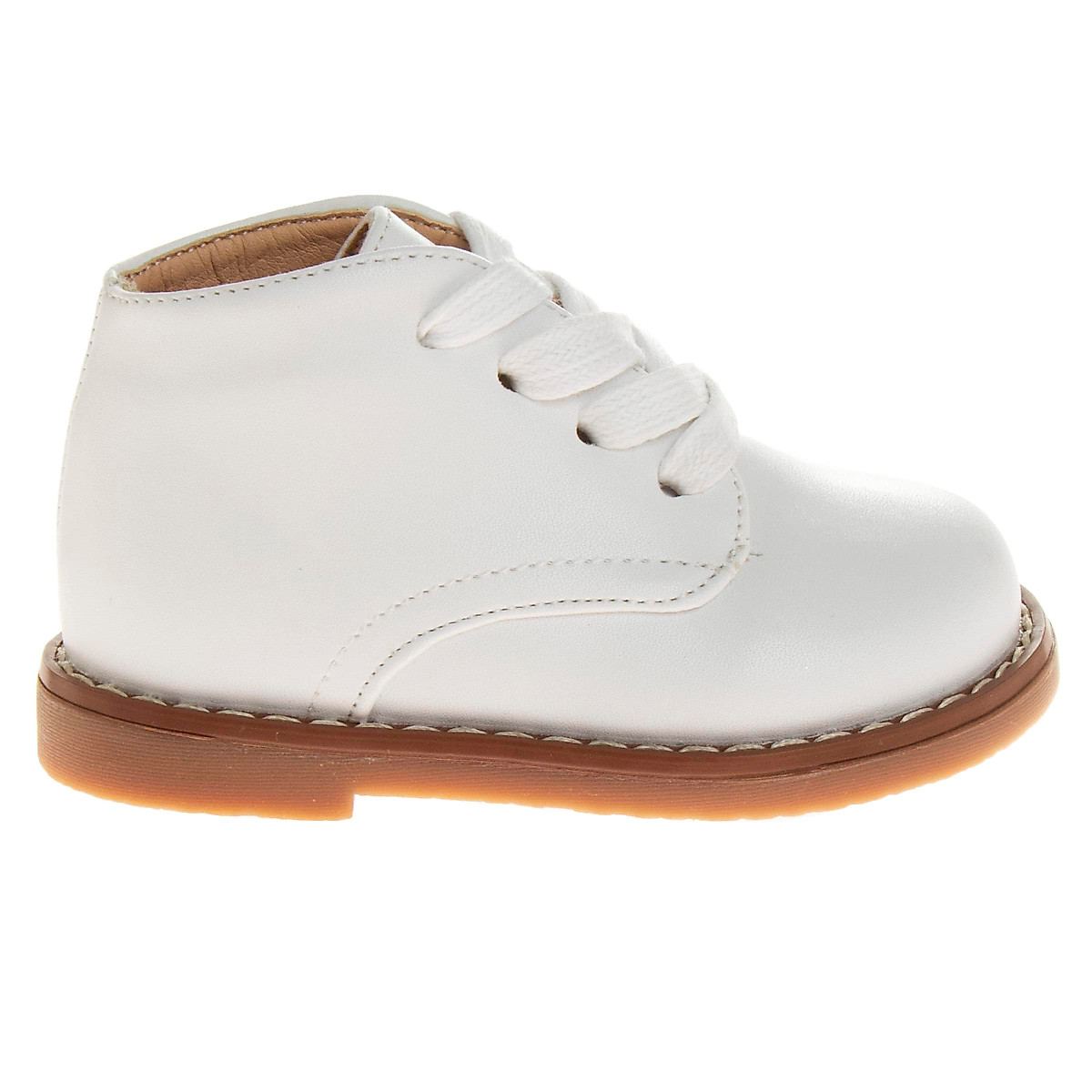 Josmo Baby Boys Girls Unisex Walking Shoes First Step Walker - Lightweight Synthetic Dress Boots Non-Slip Bottom High top - White (Size 4 Infant)