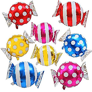 42 pcs 18" Sweet Candy Balloons, Round Lollipop Balloon, Birthday Wedding Party Balloons, Party Supplies