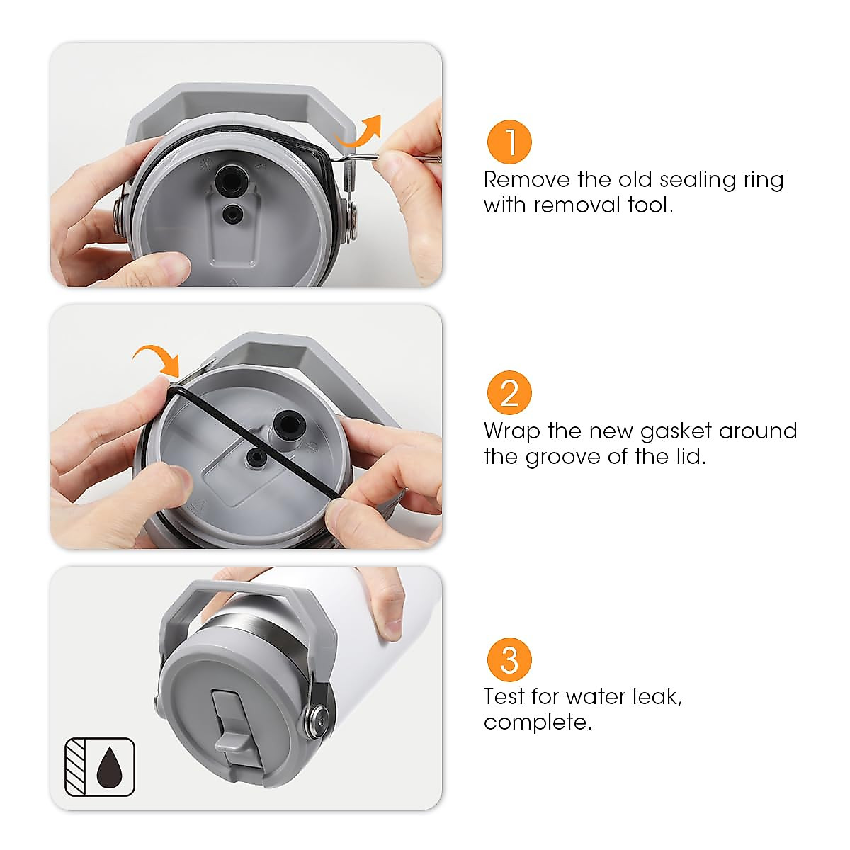 AIEVE 4 Pack Silicone Lid Seal Replacement Gasket Compatible with Stanley IceFlow Tumbler Cup 20oz & 30oz