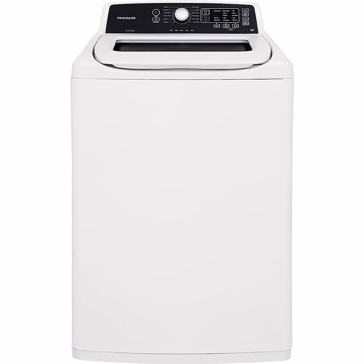 Frigidaire FFTW4120SW 4.1 cu. ft. High Efficiency Top Load Washer, 12 wash cycles, Quick Wash, Delicate, Hand Wash, Active Wear, Heavy Duty, Stainless Steel Drum, in White