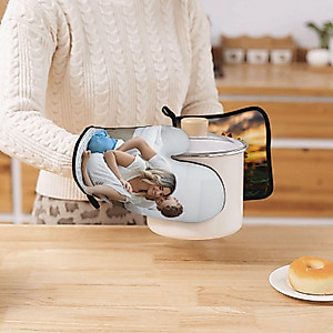 Custom Oven mitt with Photo Personalized Design Name Text Image Oven Mitts and Pot Holders Sets Heat Resistant Oven Gloves for Kitchen Cooking Baking Grilling Gifts (1right Oven mitt+1pot Holder Set)