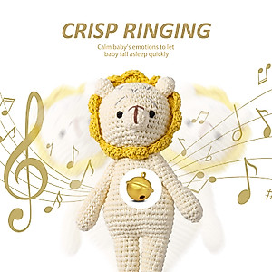 Natural Crochet Stuffed Animal for Babies Newborn Knitted Doll Baby Rattle Soft Cotton Sleep Toy Baby First Friend Gift for Baby Shower, Christmas, Birthday