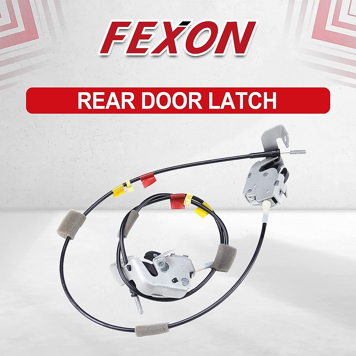 FEXON Rear Door Latch w/Cabel for Ford F150 1997-2004, Left and Right 2 Pack, Fit Rear Driver and Pasenger Doors and Upper Position 6L3Z-18264A26-A 6L3Z-18264A27-A