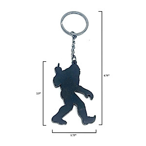 Vinylcation Bigfoot Keychain and Bottle Opener – Bigfoot with Middle Finger Key Ring for Zippers, Handbag, Purse, Keys, Clutch, or Backpack – Funny Novelty Key Chain - Bigfoot Gift