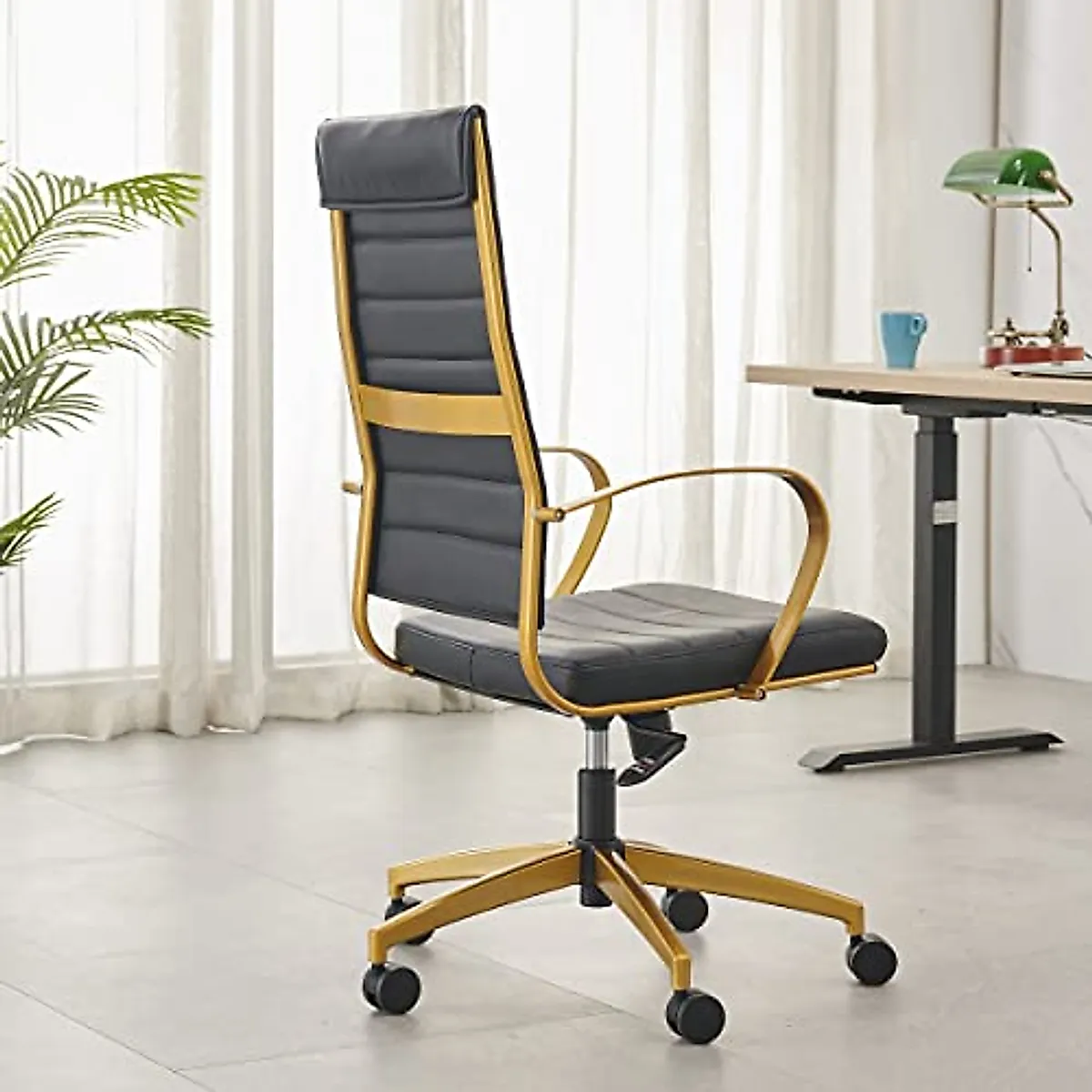 CAROCC Gold Office Chair Executive Office Chair Ergonomic High Back Conference Computer Chair with Lumbar Support White Executive Swivel Office Desk Chair 350+lb 4020 (Gold Black)