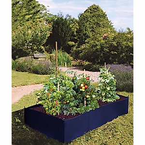 Zoowalker 4 x 2 x 1 Feet Raised Garden Bed Fabric Planter for Outdoor Plants 60 Gallon Garden Grow Bag Planter Box Heavy Duty Fabric Pot for Vegetables Flowers Herbs