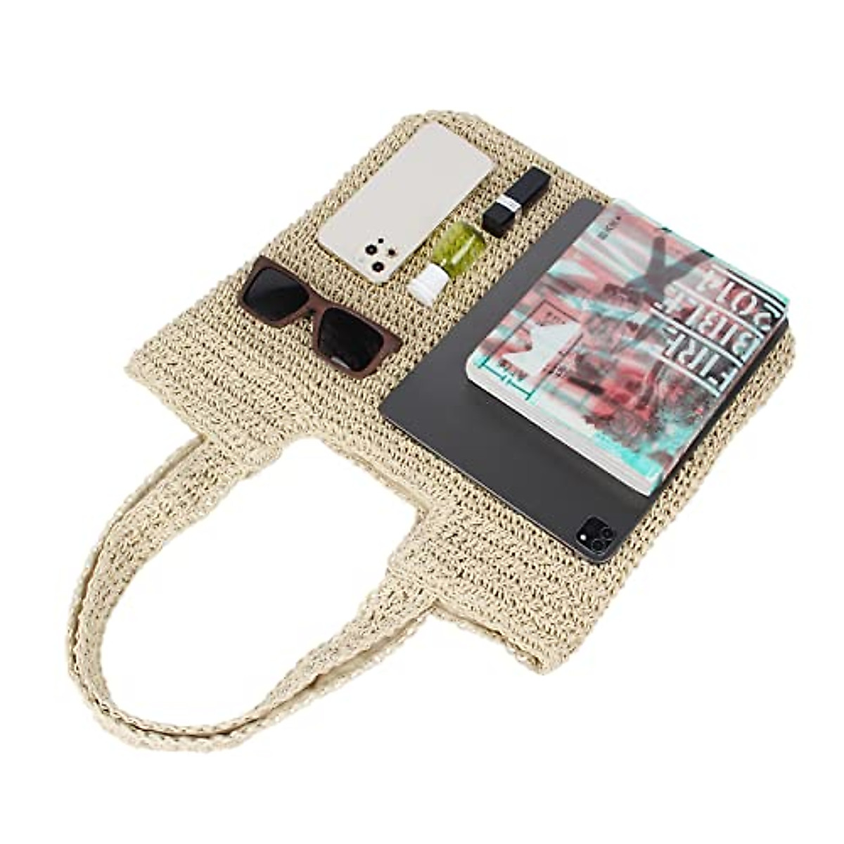 Freie Liebe Straw Beach Bag for Women Summer Woven Tote Bag Shoulder Handbags