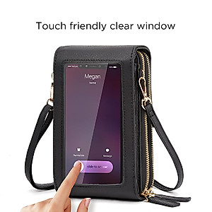 Women Crossbody Wallet Purse with Phone Holder Lightweight Touch Screen Bag Purse PU Leather RFID Blocking Purse