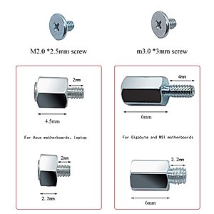 SGTKJSJS PC Computer Screws Kit, M.2 Standoff and Screw for Motherboards, Case, SSD, Fan, Power, Graphics - 91 Pcs