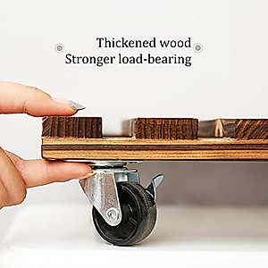 RUDINO,Plant Caddy,Rolling Plant Stand,Plant Dolly,Rolling Plant Caddy,Plant Stand Wheels,Plant Roller Base,Planter Caddy with Wheels,Heavy Duty Plant Caddy with Wheels.-Brown-Suitable for Balconies.